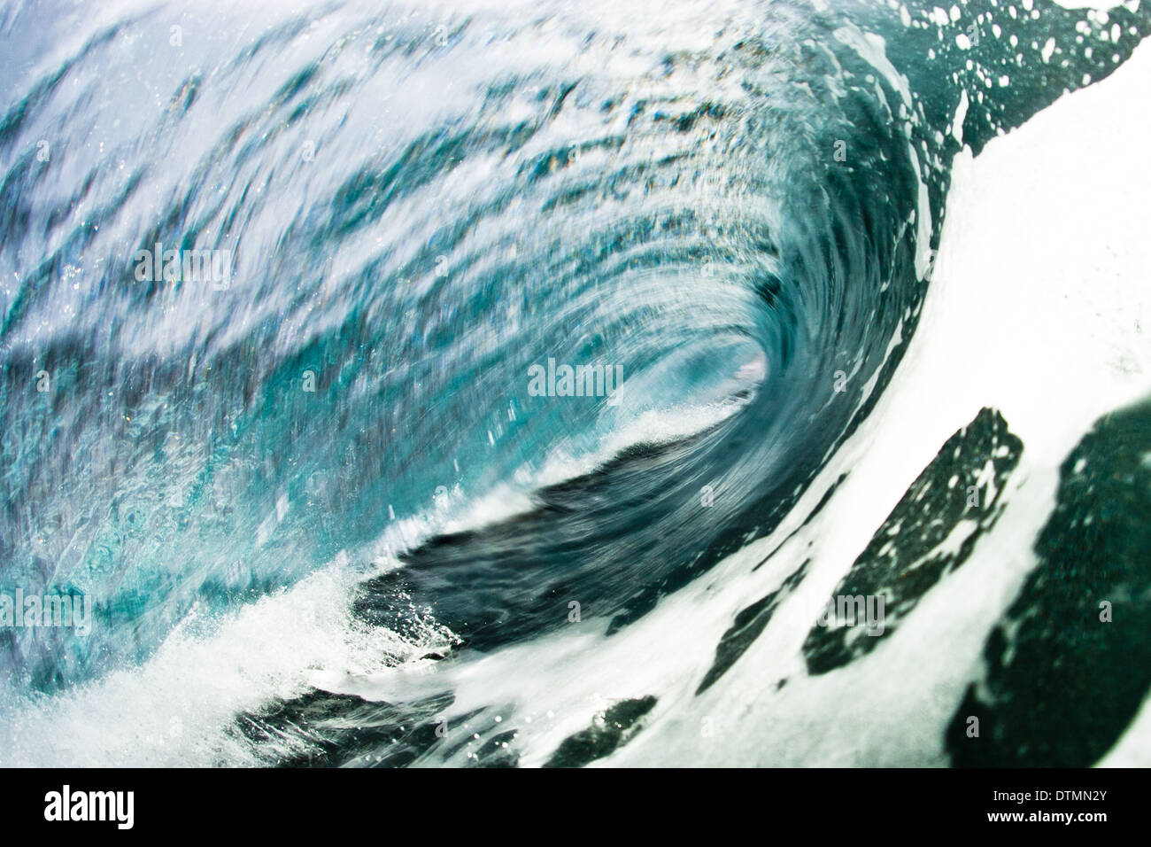 water wave barrel ocean sea inside the wave Stock Photo - Alamy