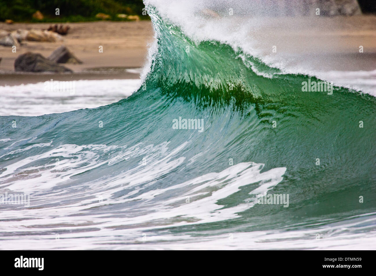 wave water ocean sea green spray Stock Photo - Alamy