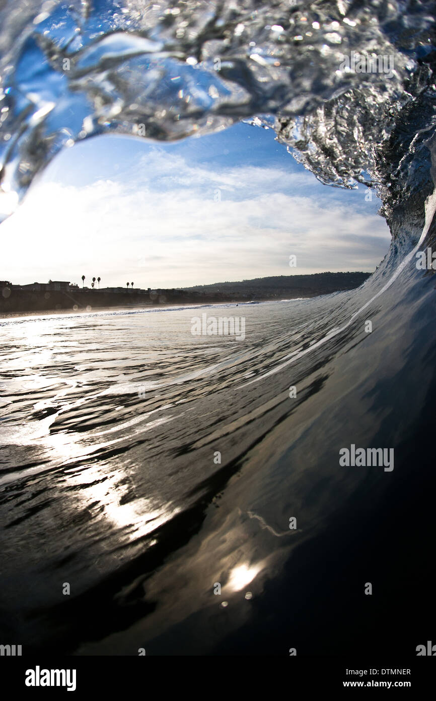 ocean sea water wave barrel landscape Stock Photo - Alamy
