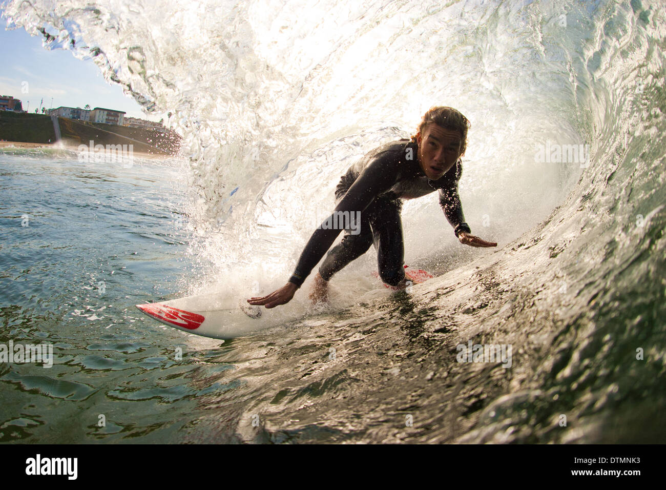 surfing getting barreld in a wave ocean sea water board beach hawaii ...
