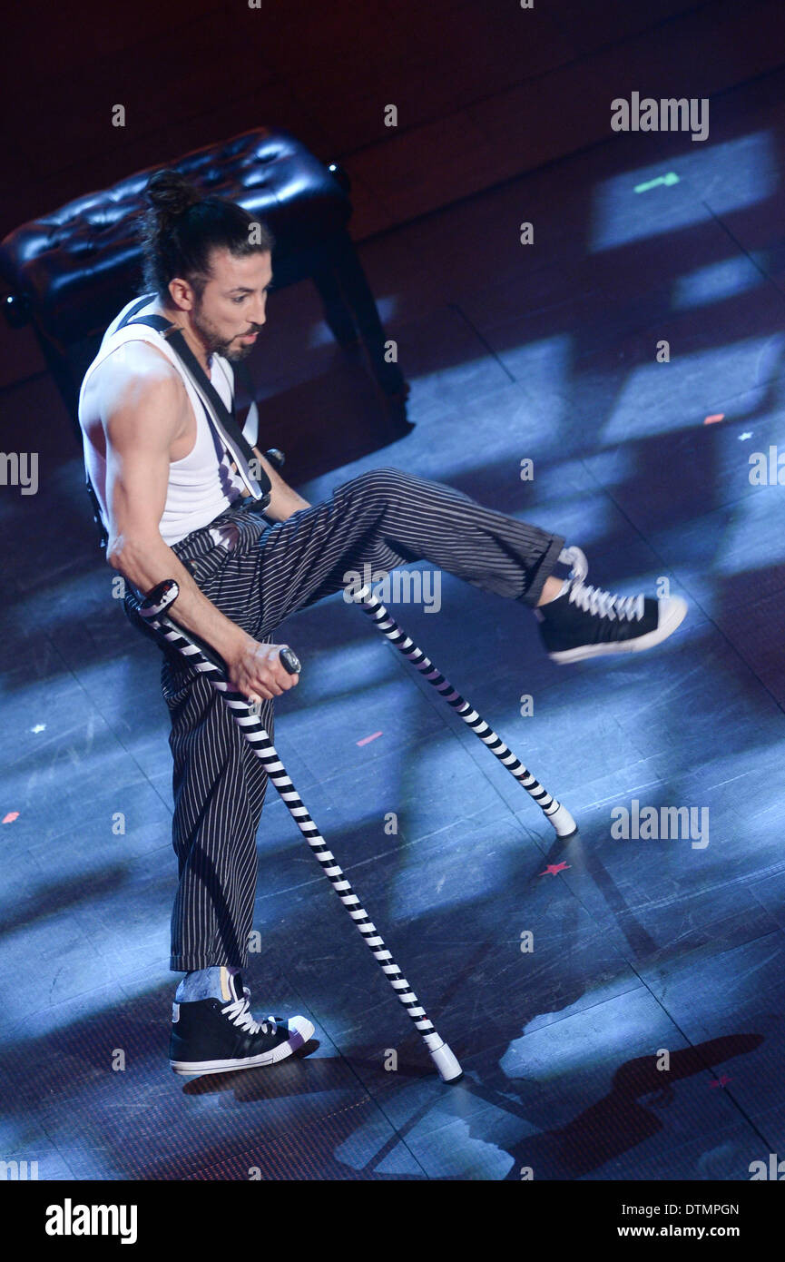 Sanremo, Italy. 20th Feb, 2014. Dergin Tokmak attend the third night of ...