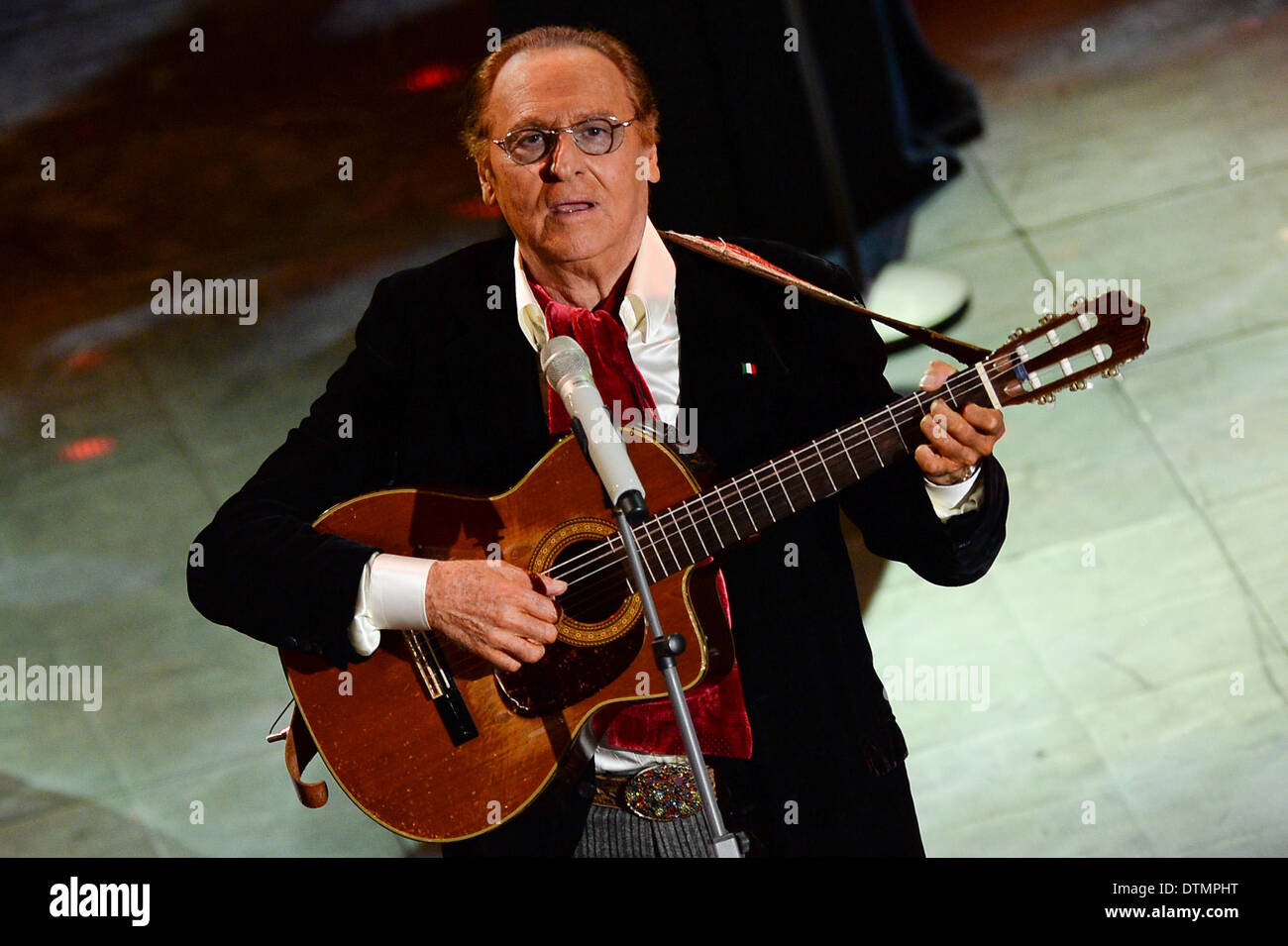 Sanremo, Italy. 20th Feb, 2014. Renzo Arbore attend the third night of ...