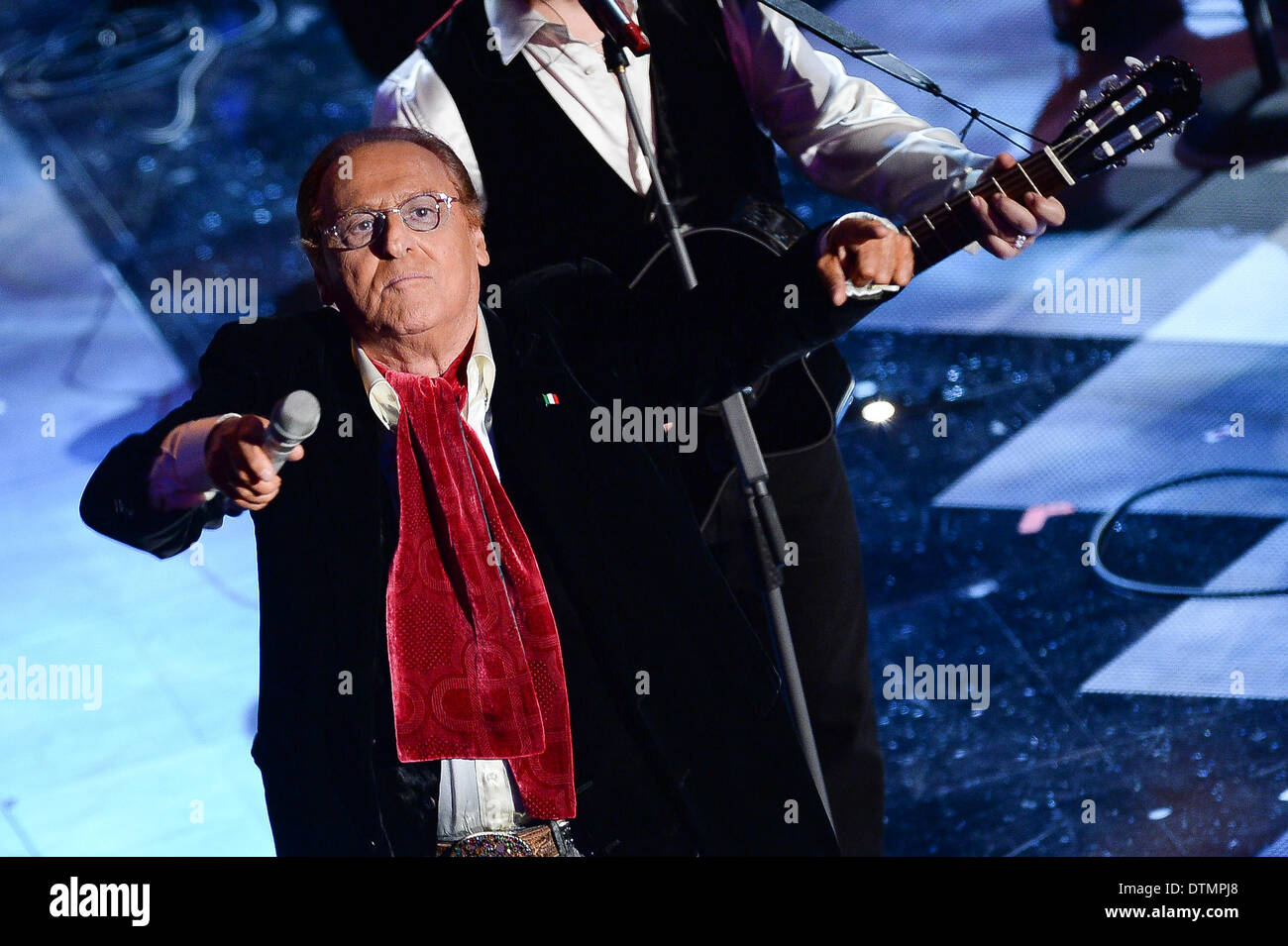 Sanremo, Italy. 20th Feb, 2014. Renzo Arbore attend the third night of ...