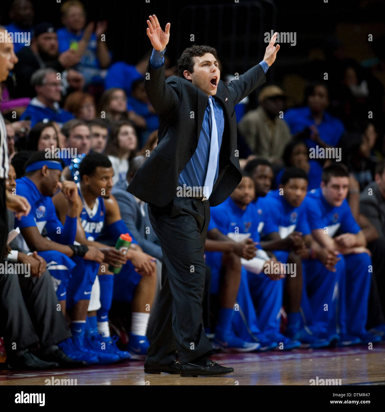 Piscataway, New Jersey, USA. 20th Feb, 2014. Memphis' head coach Josh ...