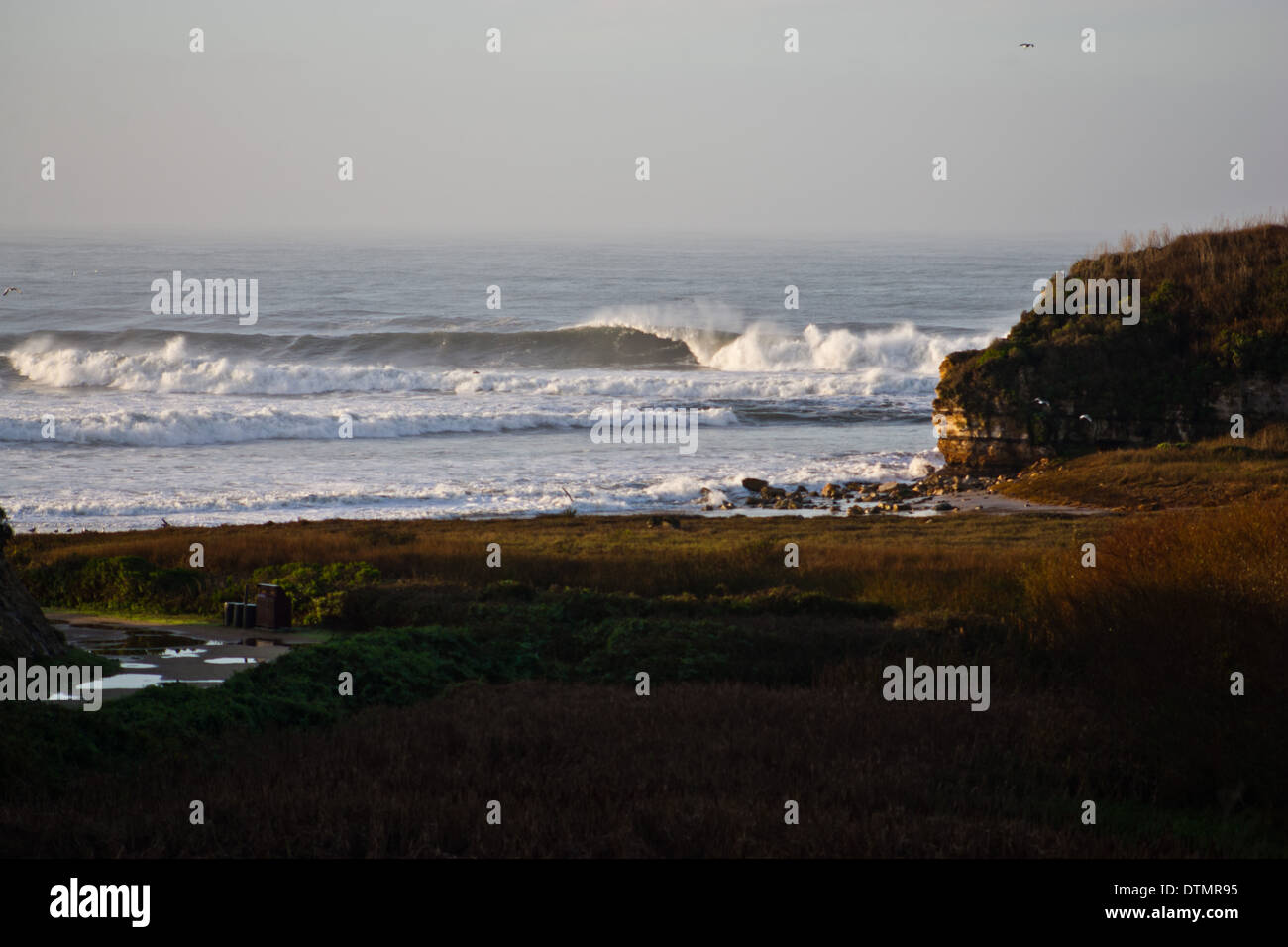 seashore water wave landscape with rocks and the ocean sea Stock Photo ...