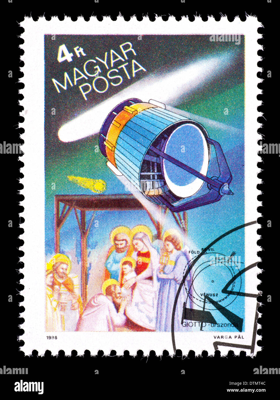 Postage stamp from Hungary depicting the European Space Agency ...