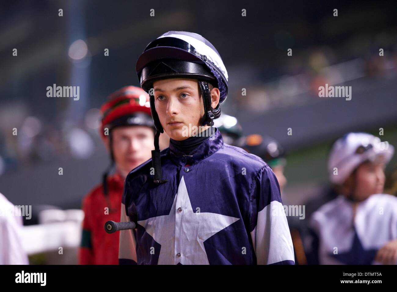 Meydan Racecourse, Dubai, UAE. 20th Feb 2014. Harry Bentley before the ...