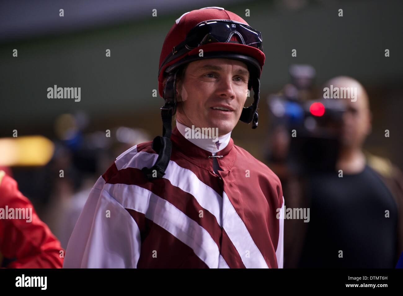 Meydan Racecourse, Dubai, UAE. 20th Feb 2014. Richard Mullen the jockey ...
