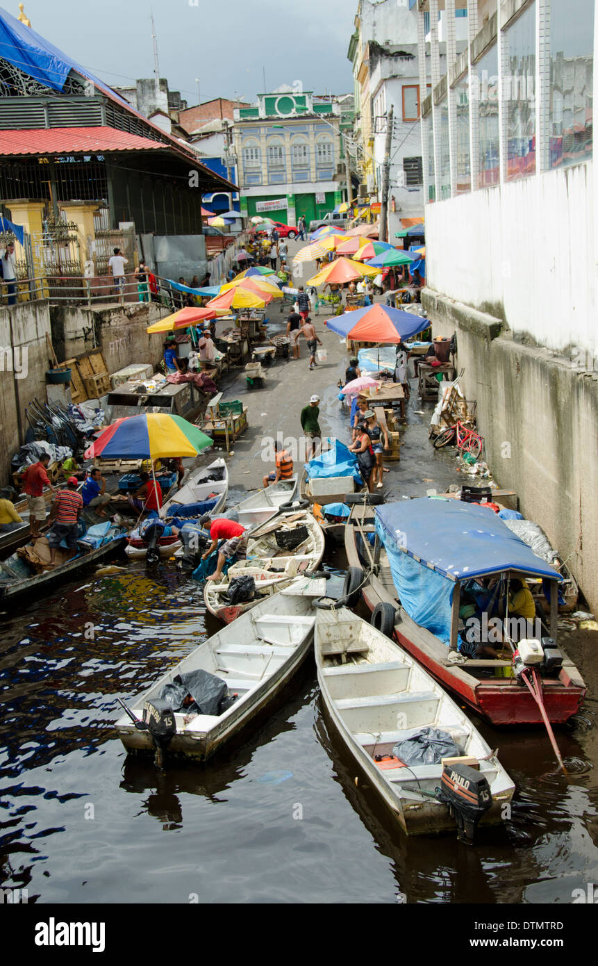 Brazil, Amazon, Manaus. Waterfront market Stock Photo - Alamy