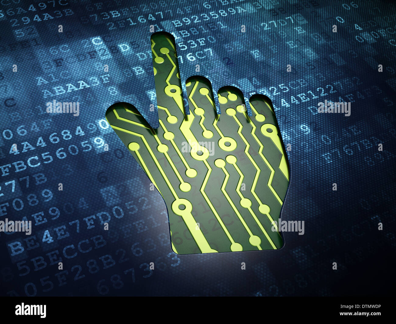 Marketing concept: Mouse Cursor on digital screen background Stock ...