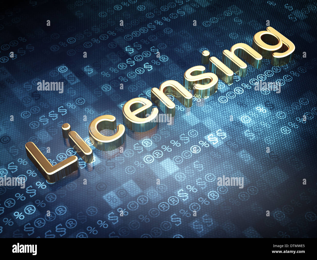 Law concept: Golden Licensing on digital background Stock Photo - Alamy