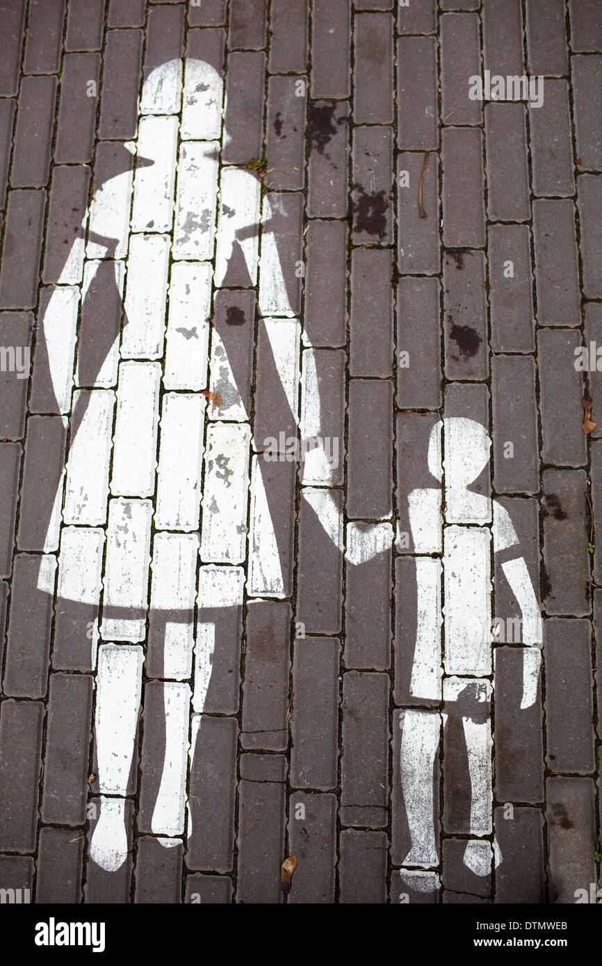 Road sign mother and a child Stock Photo - Alamy