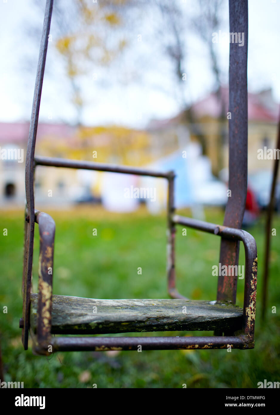 The broken child's swing Stock Photo - Alamy