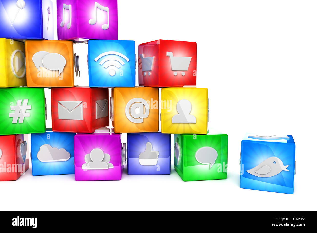 Colorful social media icons Stock Photo - Alamy