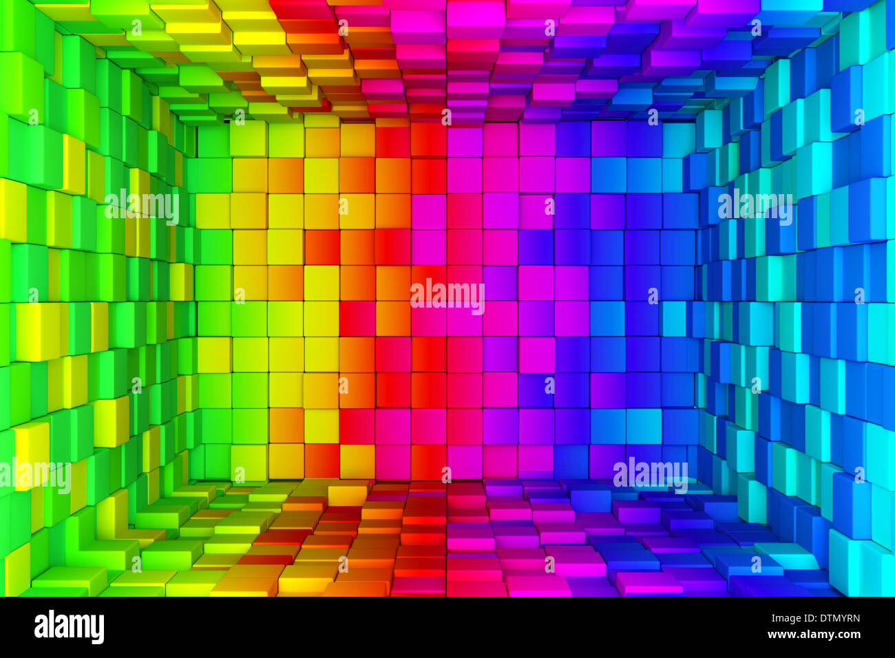 Rainbow of colorful boxes Stock Photo - Alamy