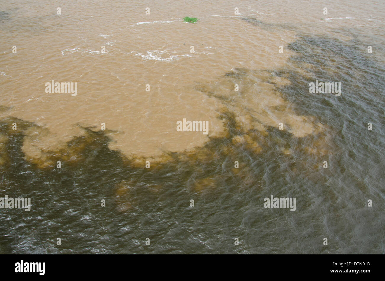 Brazil, Amazon, Manaus. The Meeting of the Waters where the Solimoes ...