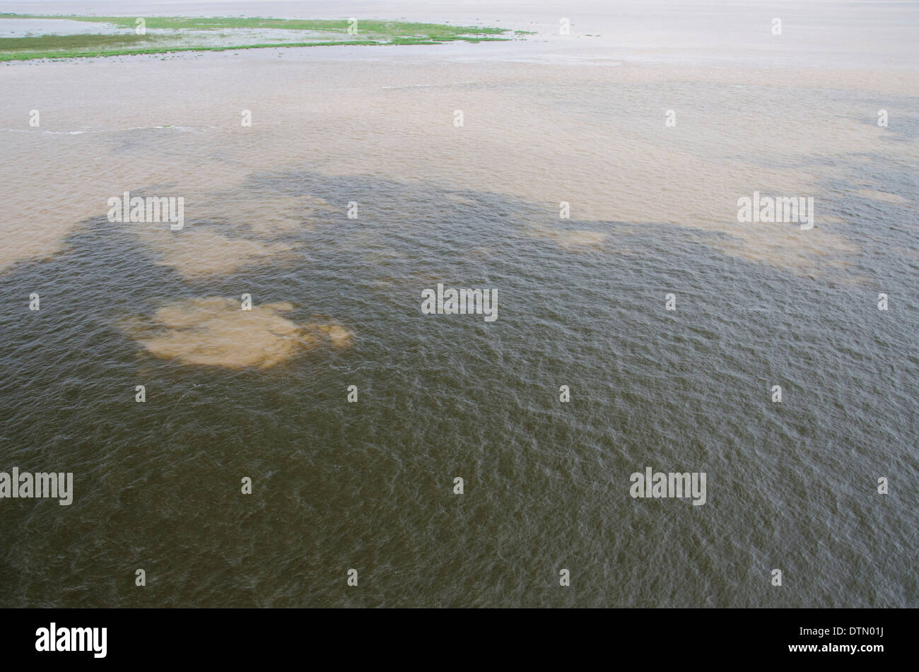 Brazil, Amazon, Manaus. The Meeting of the Waters where the Solimoes ...