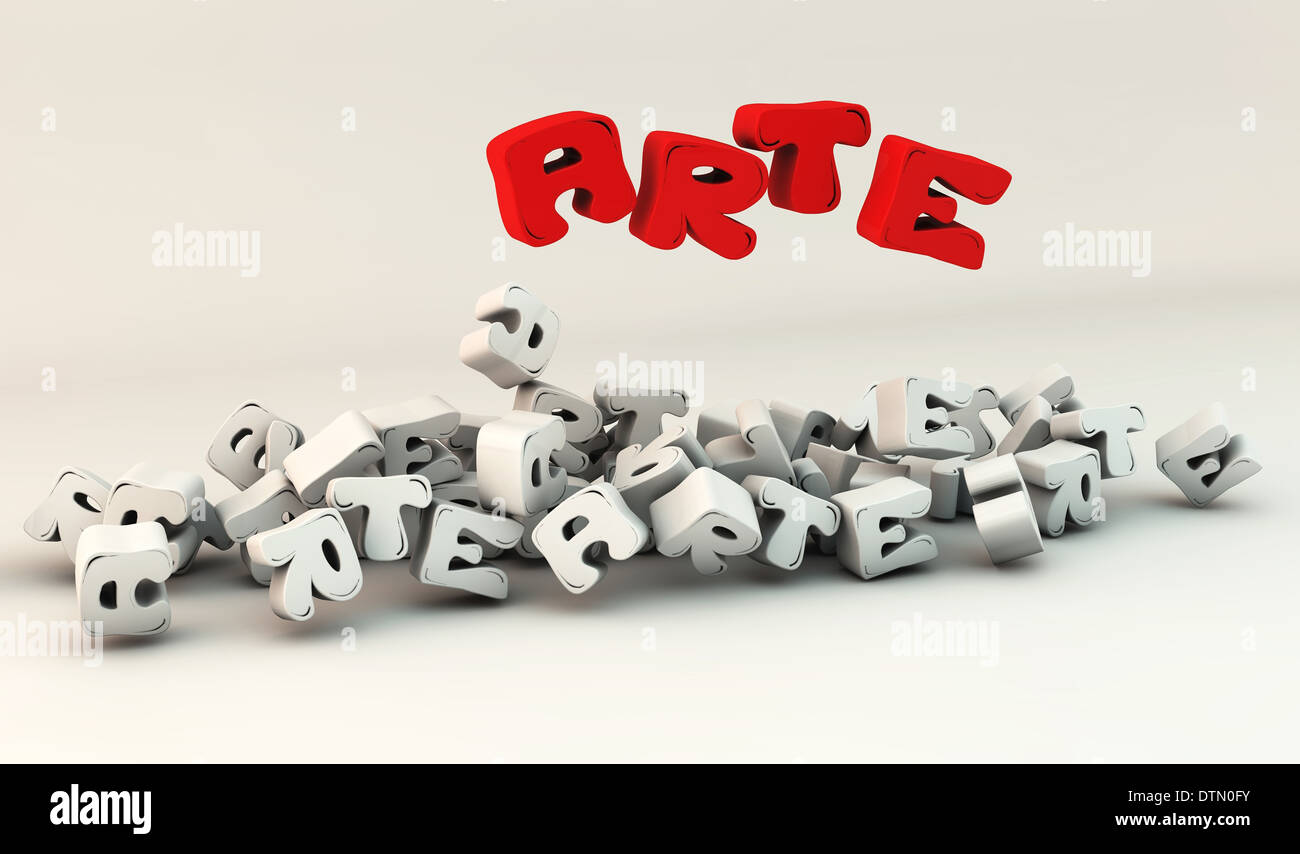 Abstract background with red word art and many other on the floor Stock ...