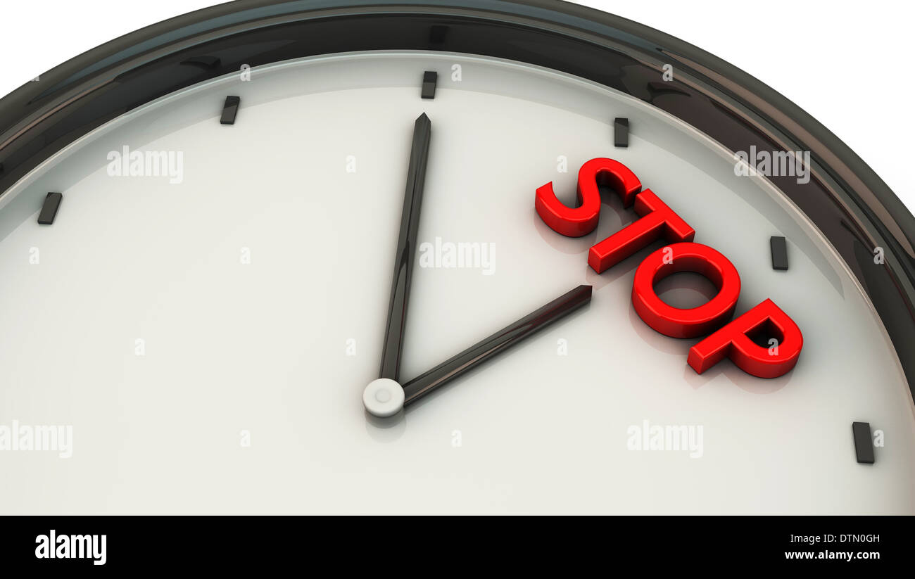 Stop in a watch word pointed needles Stock Photo - Alamy