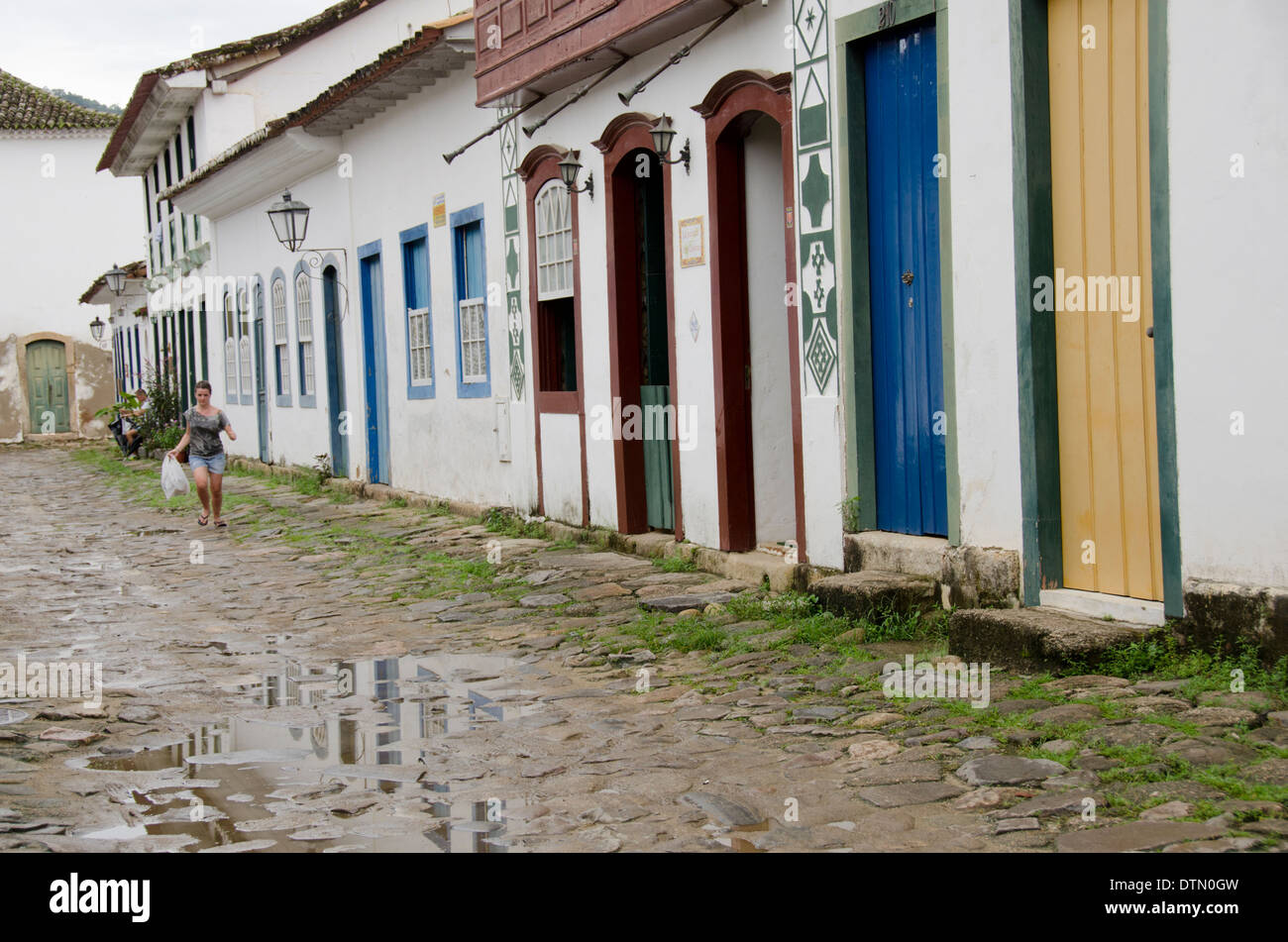 Brazil, Parati (Paraty). Historical colonial city, UNESCO. Typical ...