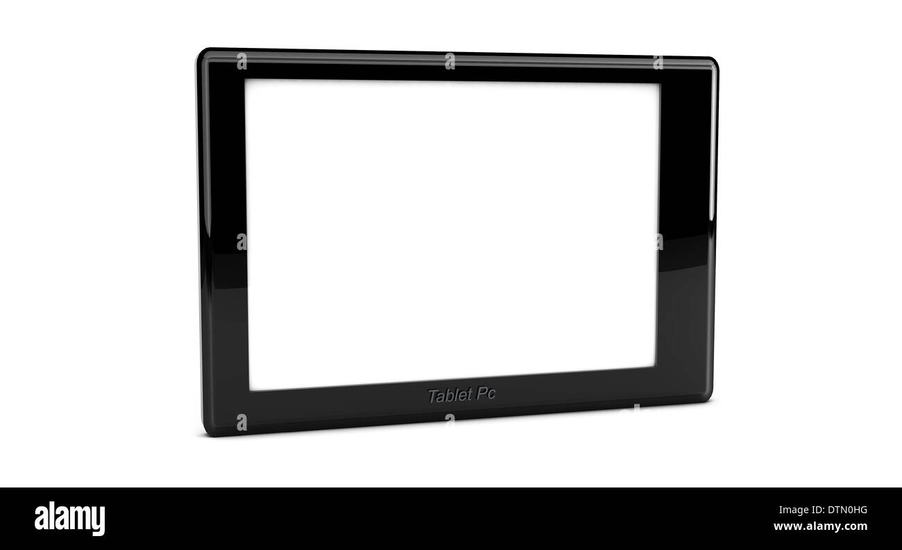 3d Tablet pc on white background Stock Photo - Alamy