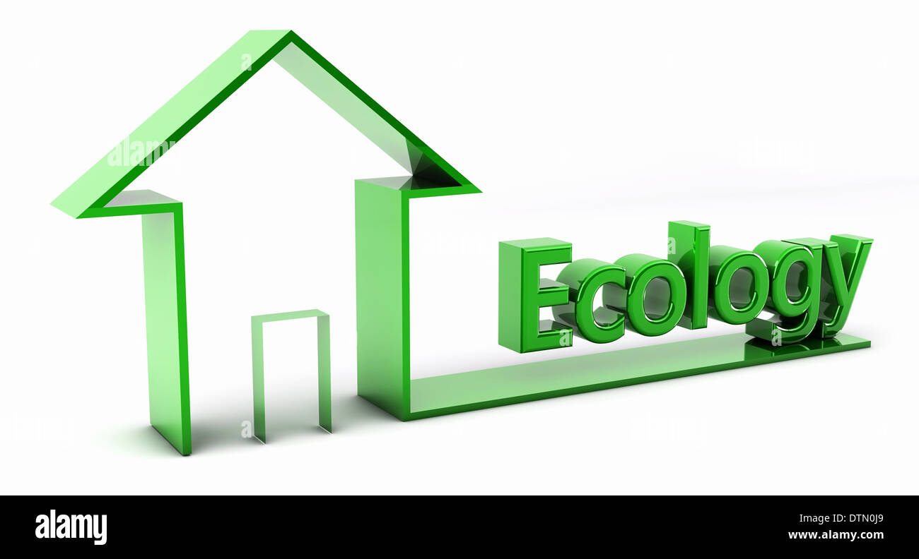 Green ecology in 3d on white background Stock Photo - Alamy