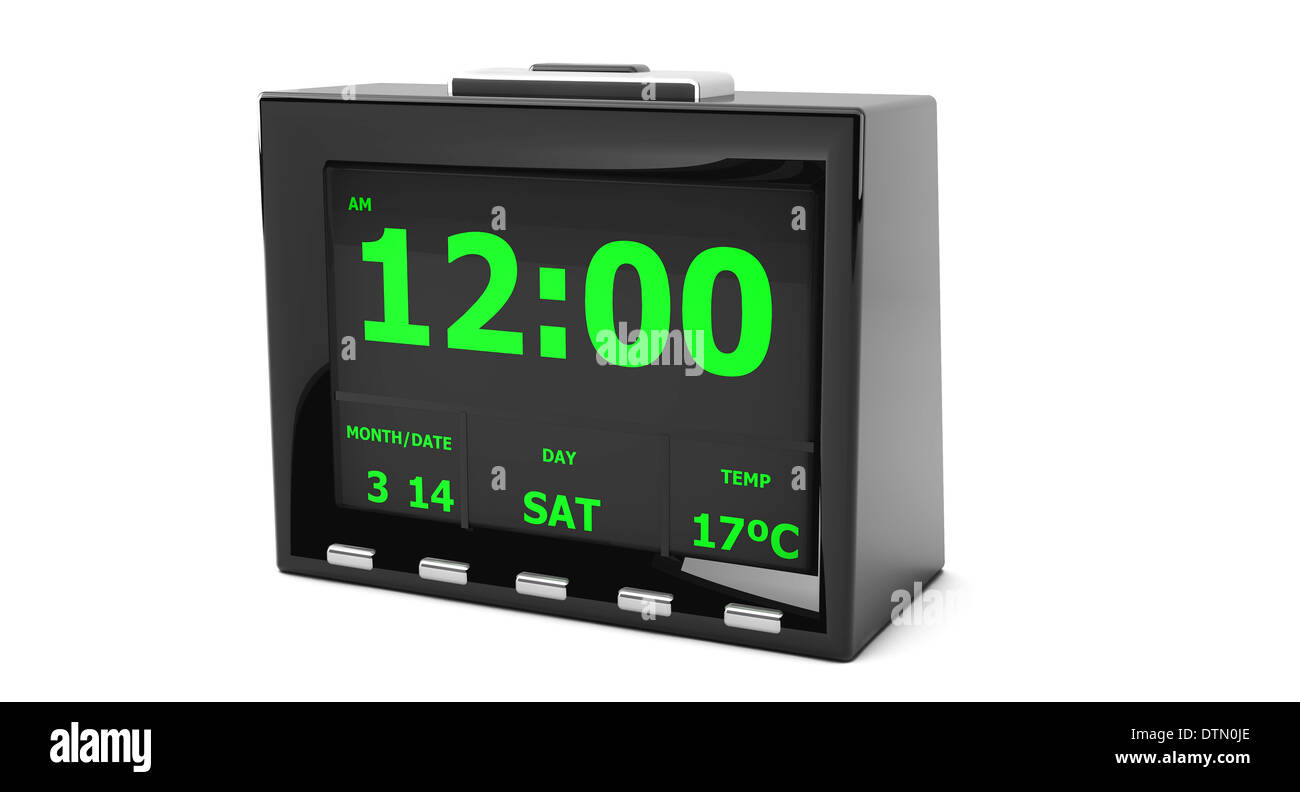 digital Clock on white background Stock Photo - Alamy