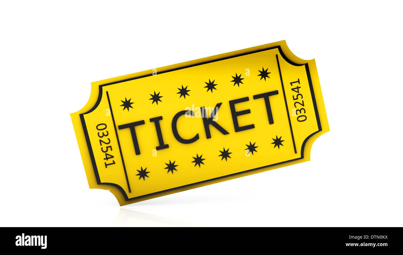 3d ticket on white background Stock Photo - Alamy