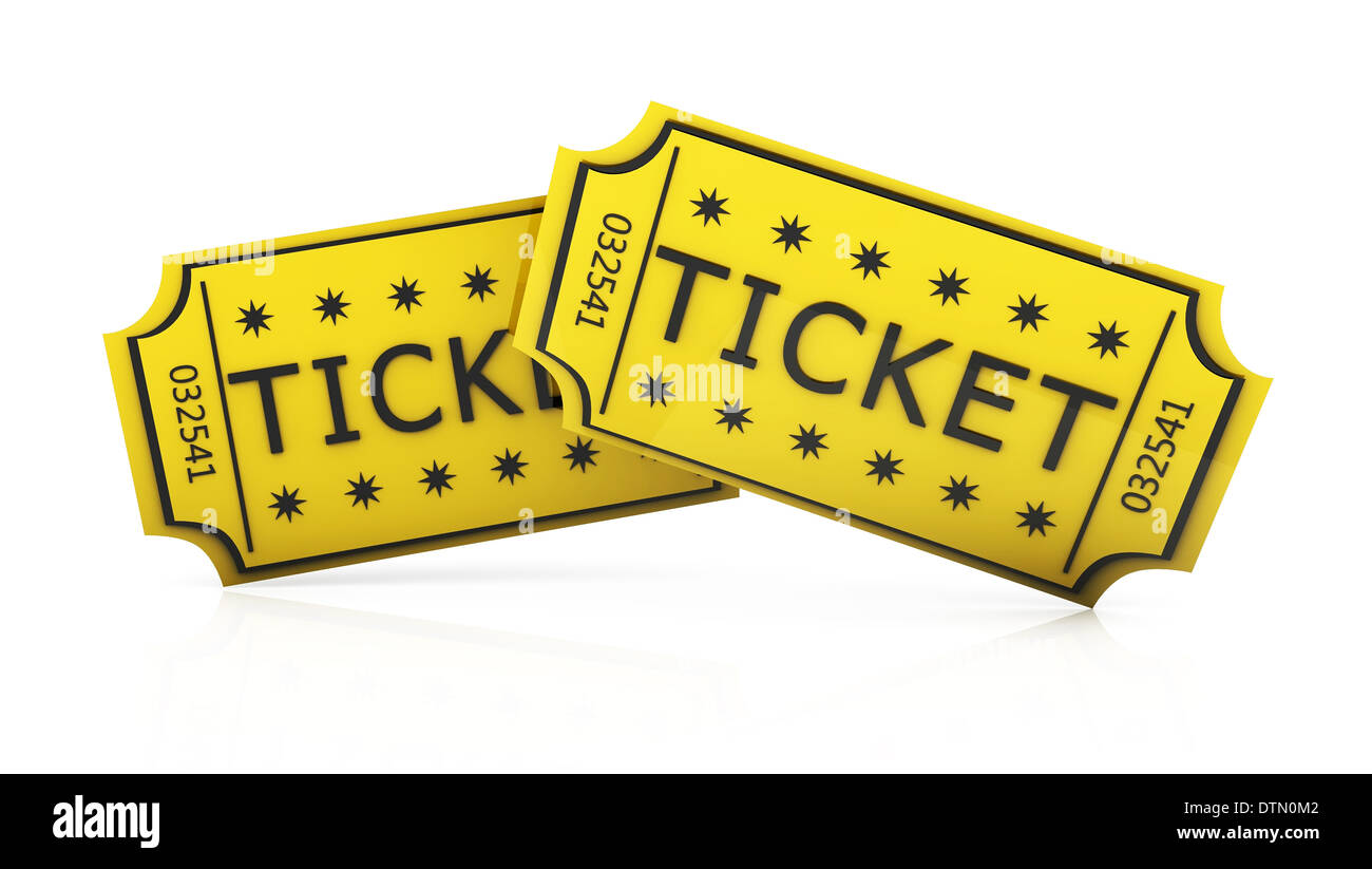 3d ticket on white background Stock Photo - Alamy