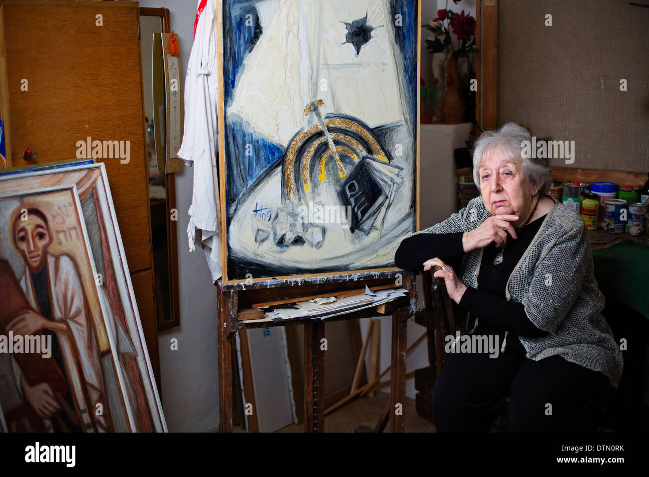 Helga Hoskova-Weissova, Czech artist, painter, Holocaust survivor Stock ...