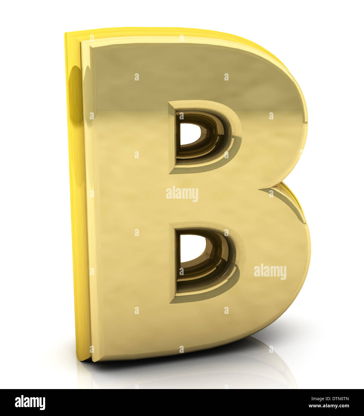 3d letter B golden on white background Stock Photo - Alamy