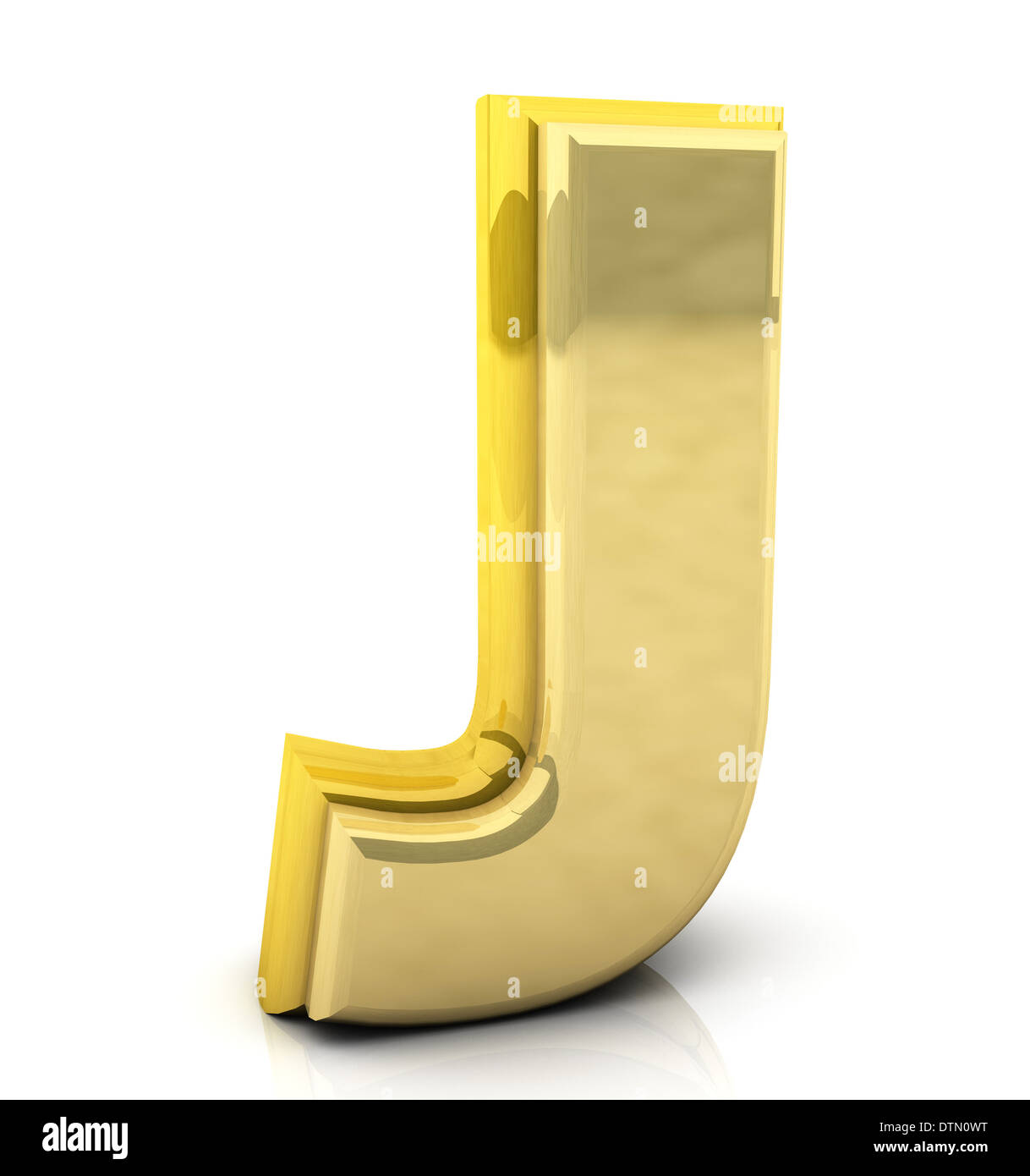 3d letter J golden on white background Stock Photo - Alamy