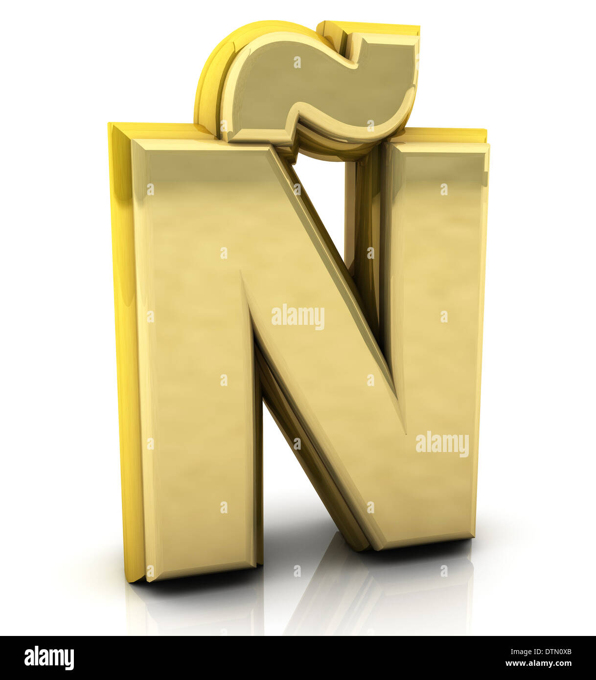 3d letter ? golden on white background Stock Photo - Alamy
