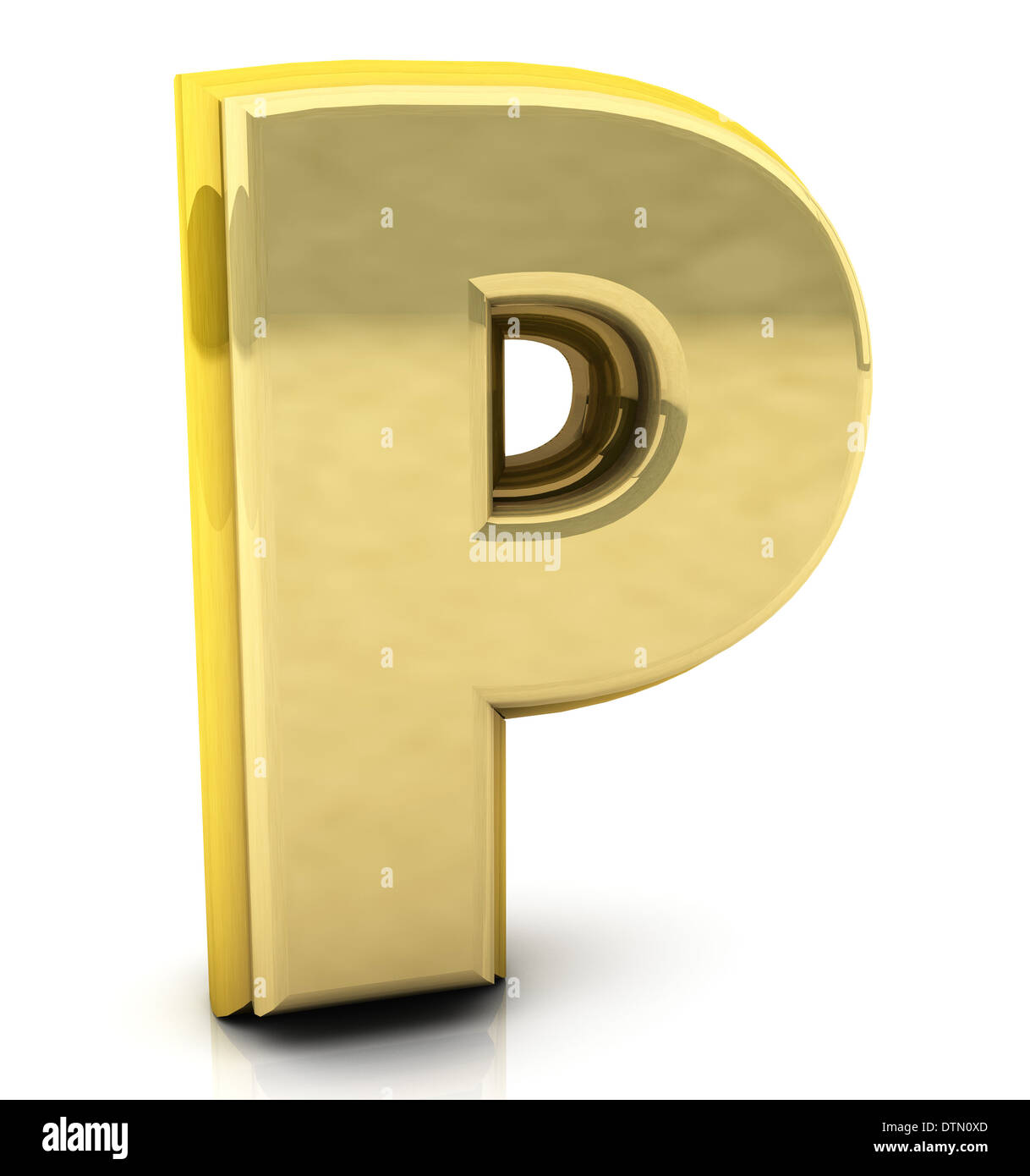 3d letter P golden on white background Stock Photo - Alamy
