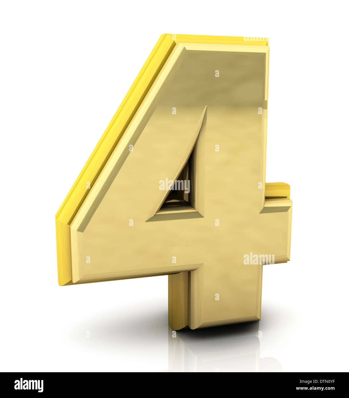 3d gold metal number four hi-res stock photography and images - Alamy