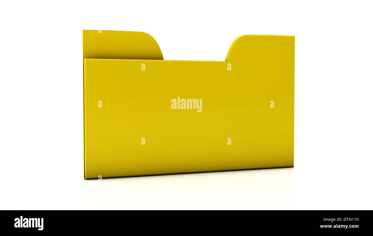 3d yellow file folder on white background Stock Photo - Alamy