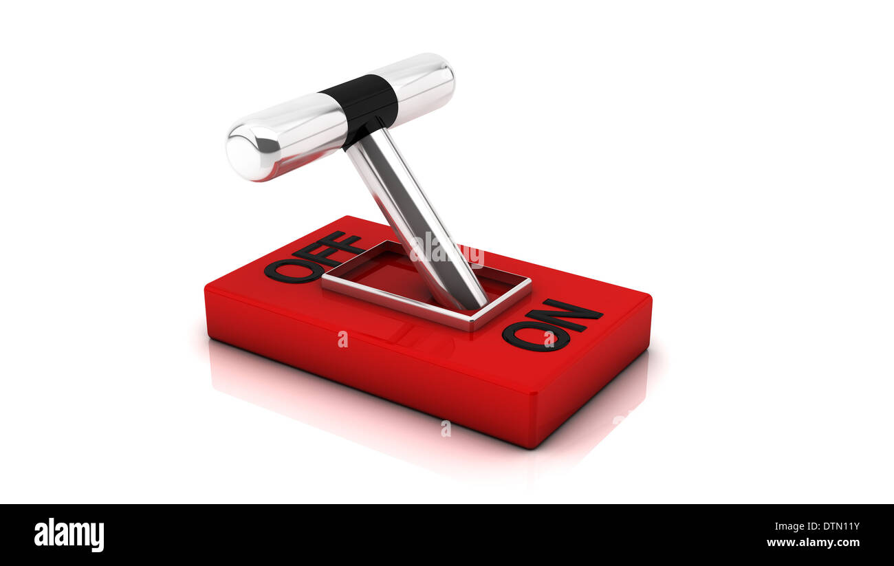 Switch on and off on white background Stock Photo - Alamy