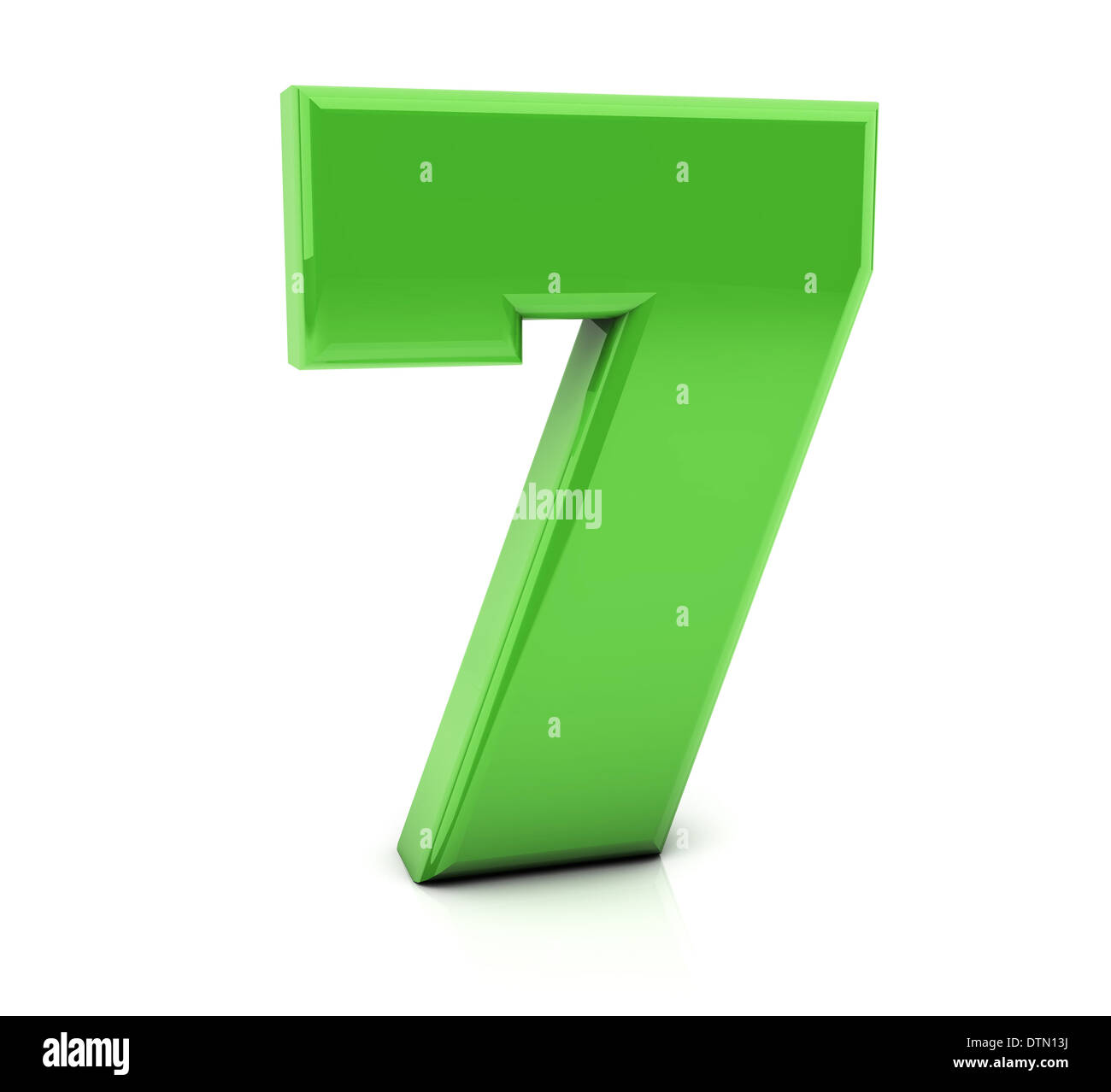 3d Number seven in green on white background Stock Photo - Alamy