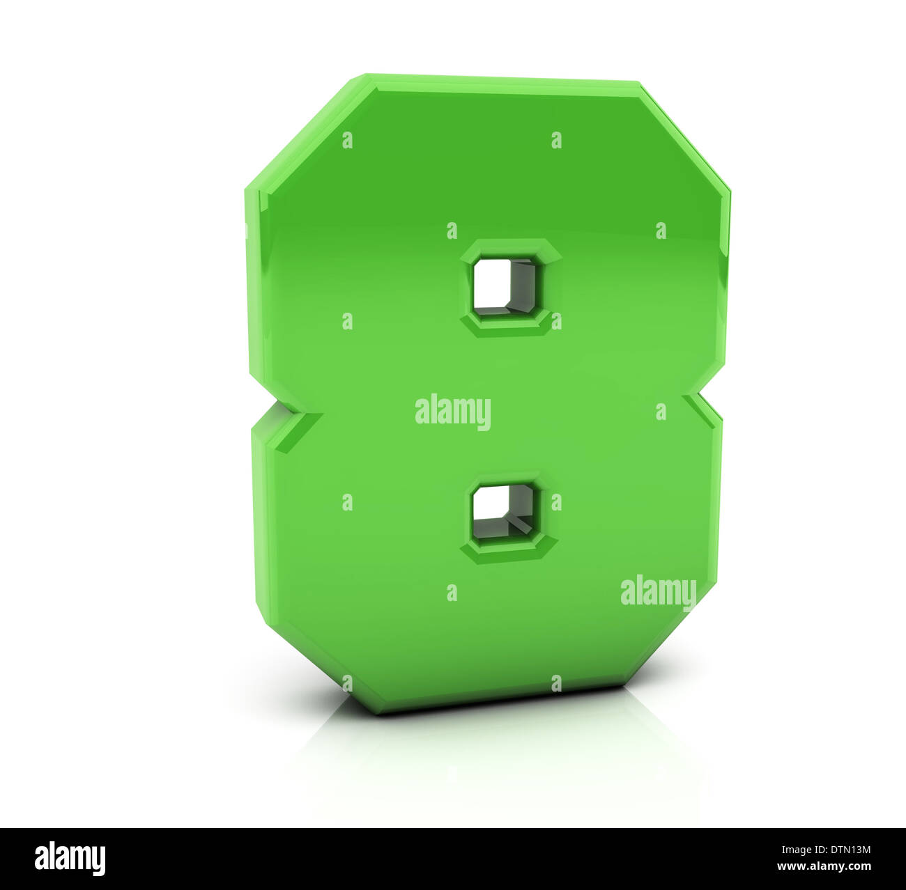 3d Number eight in green on white background Stock Photo - Alamy