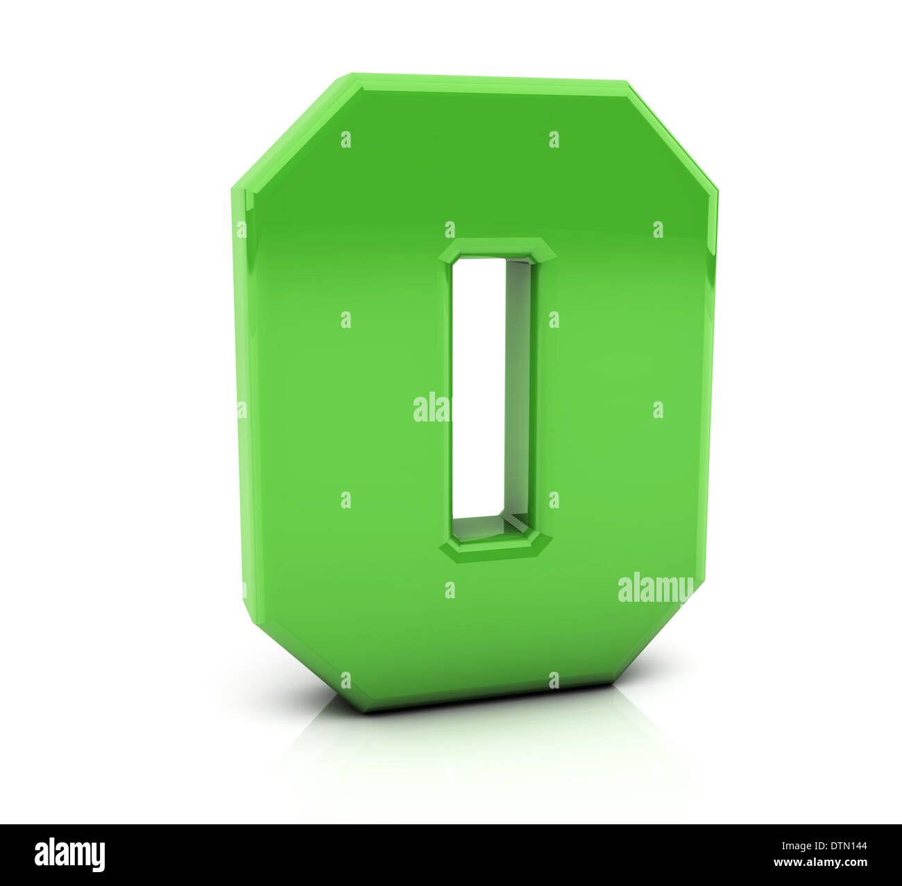 3d Number zero in green on white background Stock Photo - Alamy