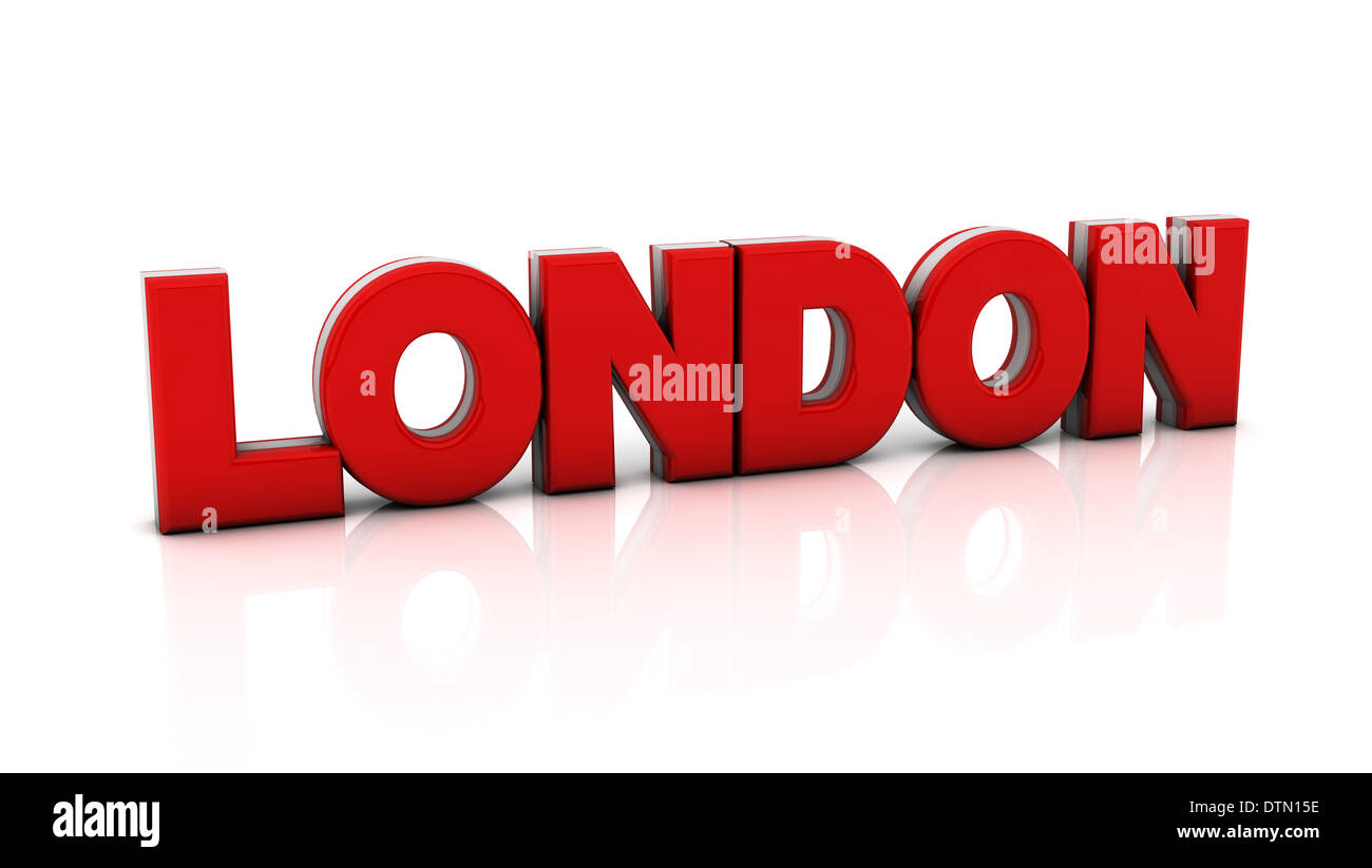 Word london in red and white Stock Photo - Alamy