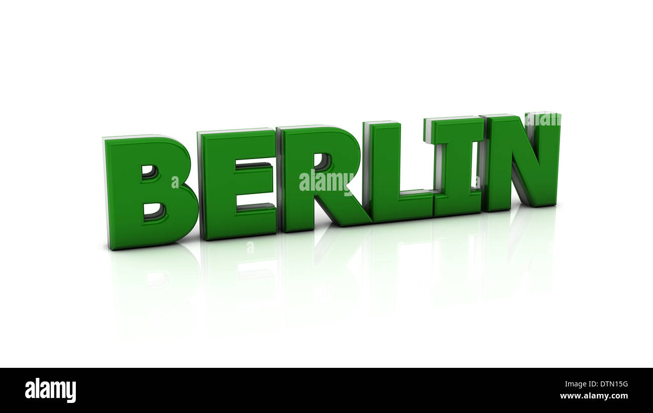 Word Berlin in green and white Stock Photo - Alamy