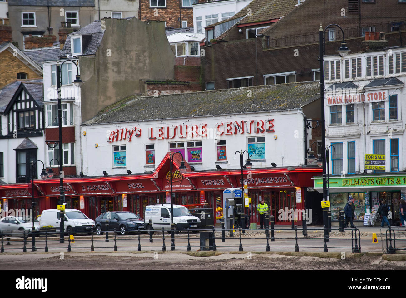 Seafront with amusement arcade in Scarborough North Yorkshire England ... Seafront with amusement arcade in Scarborough North Yorkshire England ...