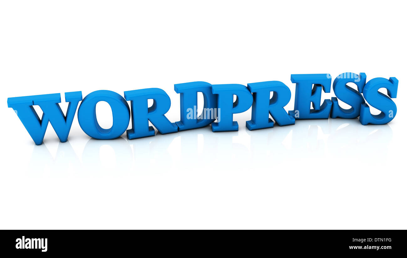 Wordpress in blue on white background Stock Photo - Alamy