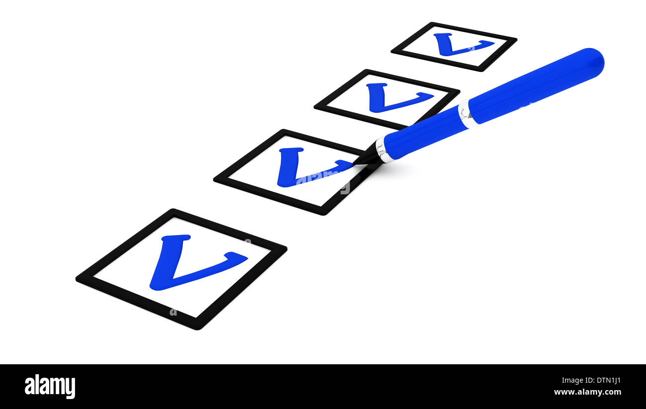 3d illustration of check blue mark over white background Stock Photo ...