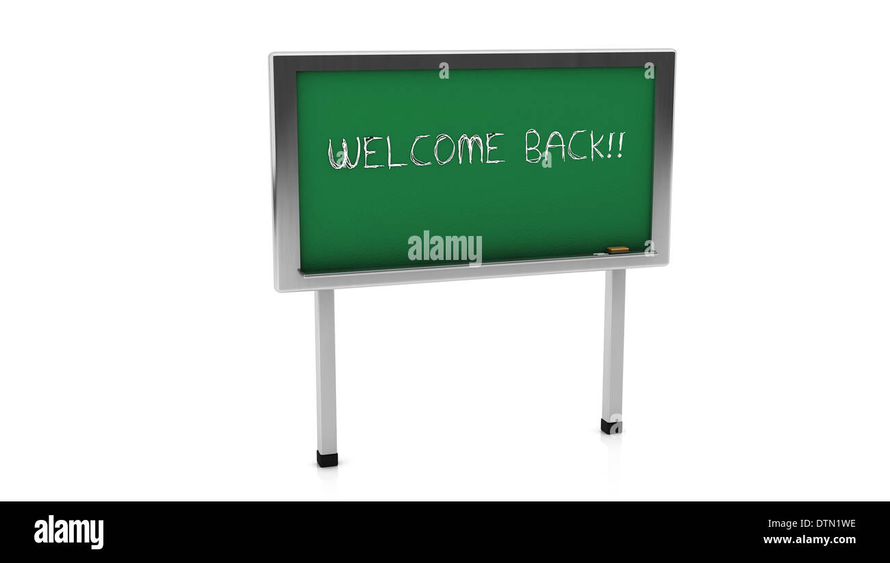 3d welcome back slate on white background Stock Photo - Alamy