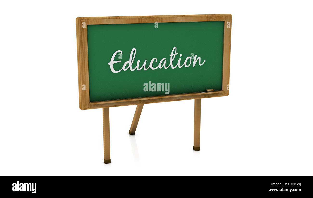 3d education slate on white background Stock Photo - Alamy