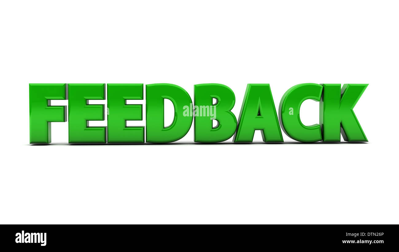 Green feedback word in white background Stock Photo - Alamy