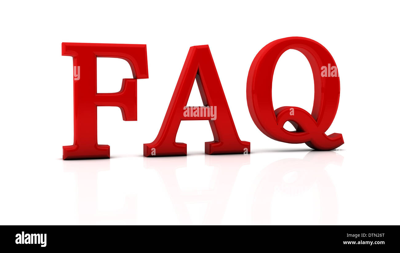 Red faq word in 3d Stock Photo - Alamy
