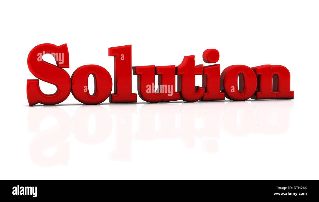 Red solution word in 3d Stock Photo - Alamy